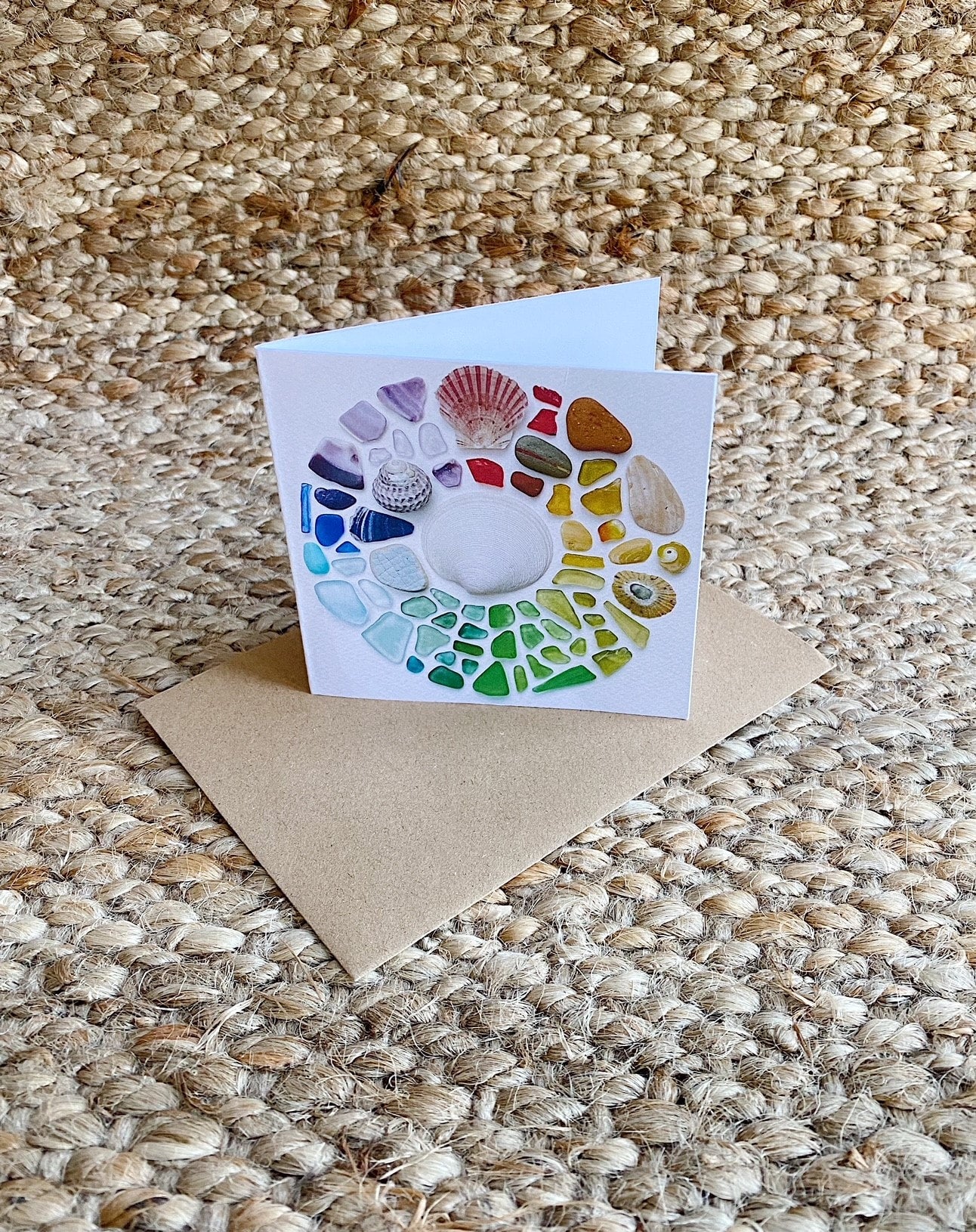 sea glass gift card with image of original sea glass art | OMG SeaGlass ...